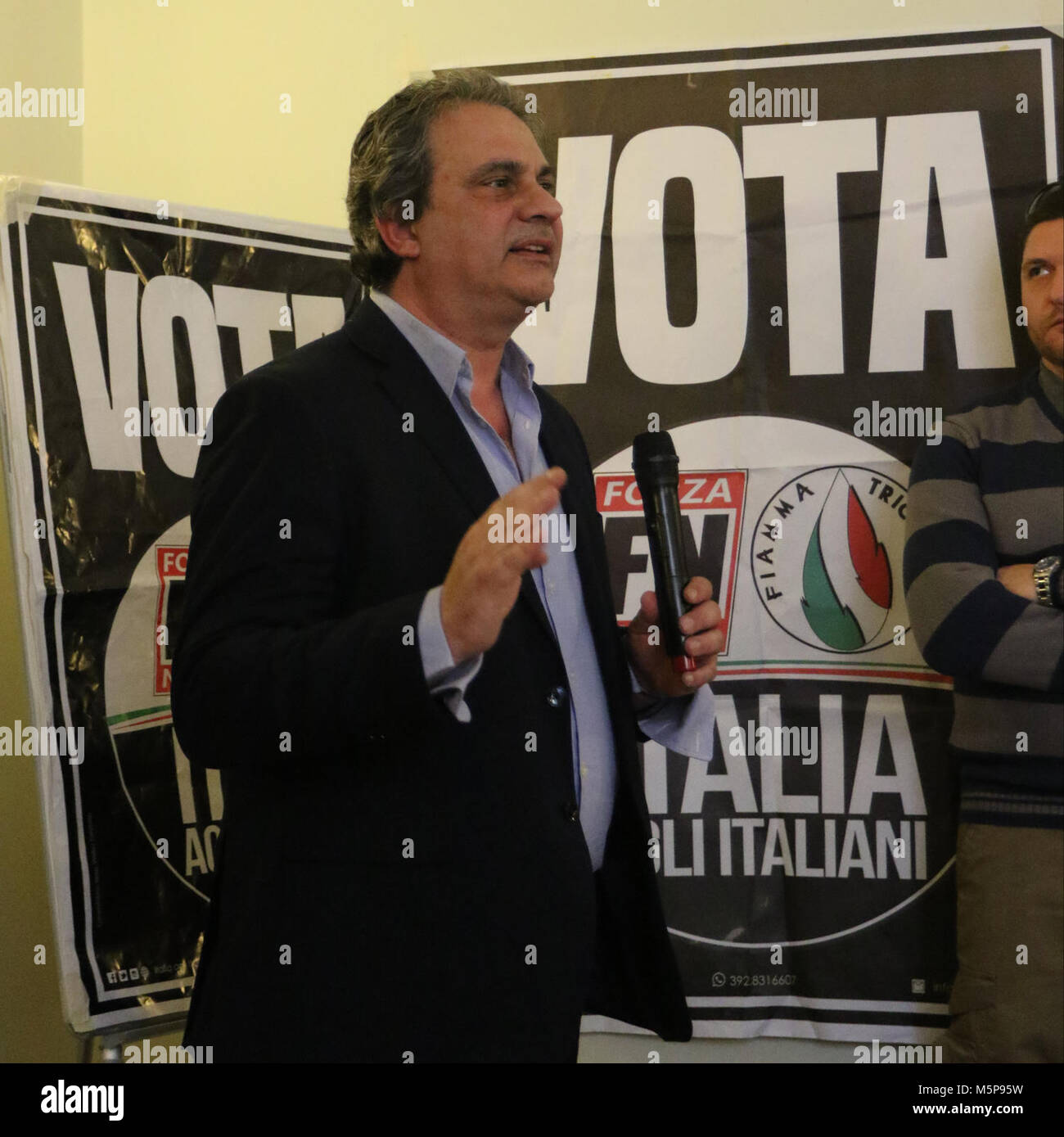 The Secretary of Forza Nuova Roberto Fiore.Italy, Naples. 25th Feb ...