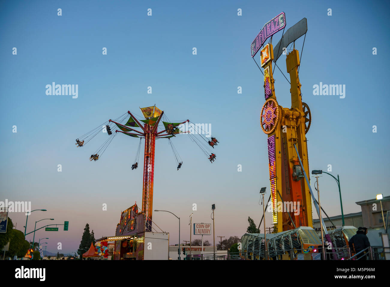 Temple City, Los Angeles, USA. 24th February, 2018. Fun thrill rides of ...