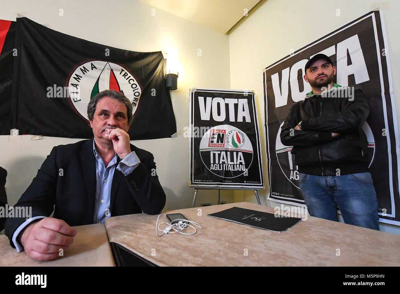 Roberto Fiore, leader of the Forza Nuova party in Naples for the ...