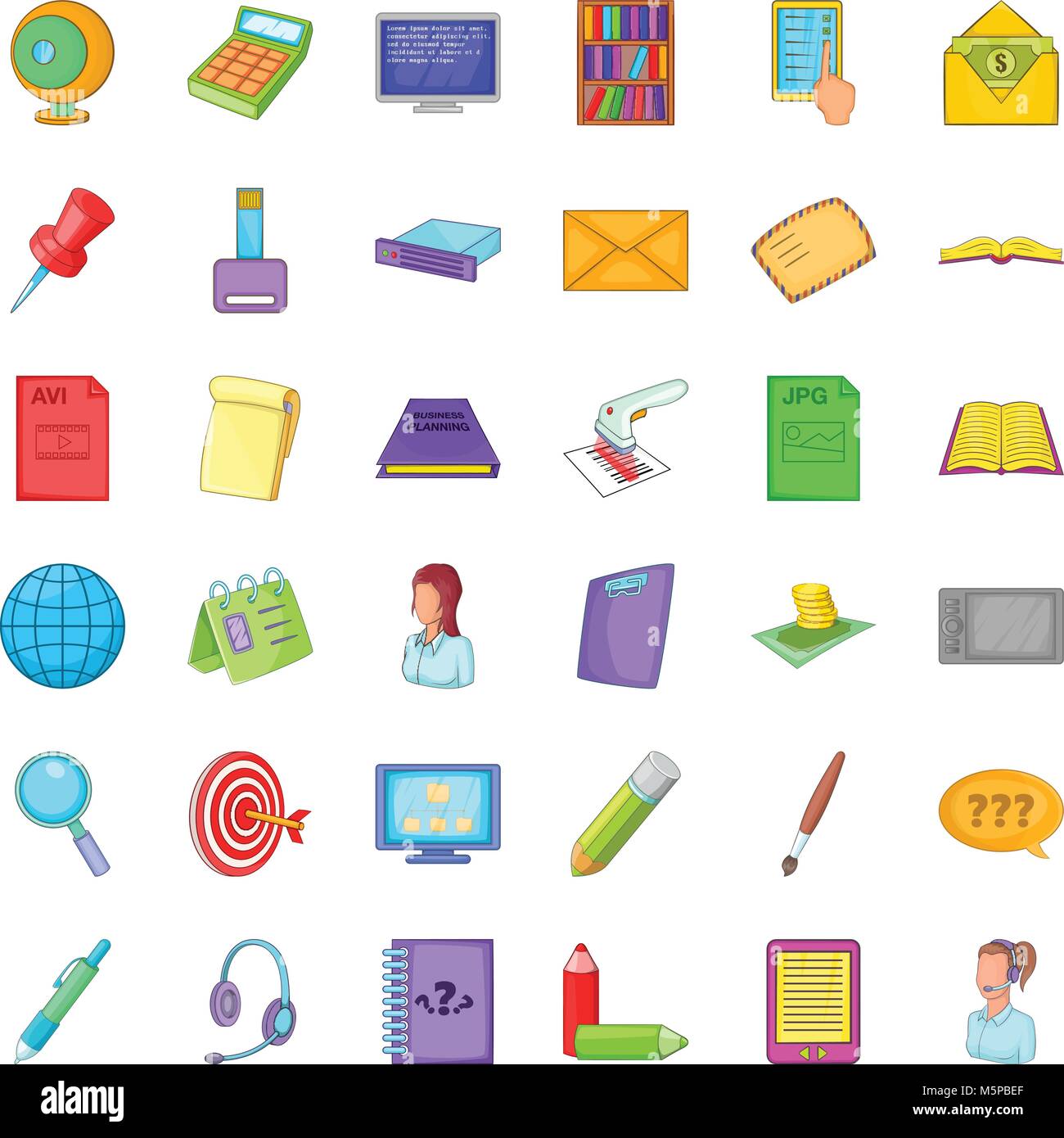 Held post icons set, cartoon style Stock Vector Image & Art - Alamy