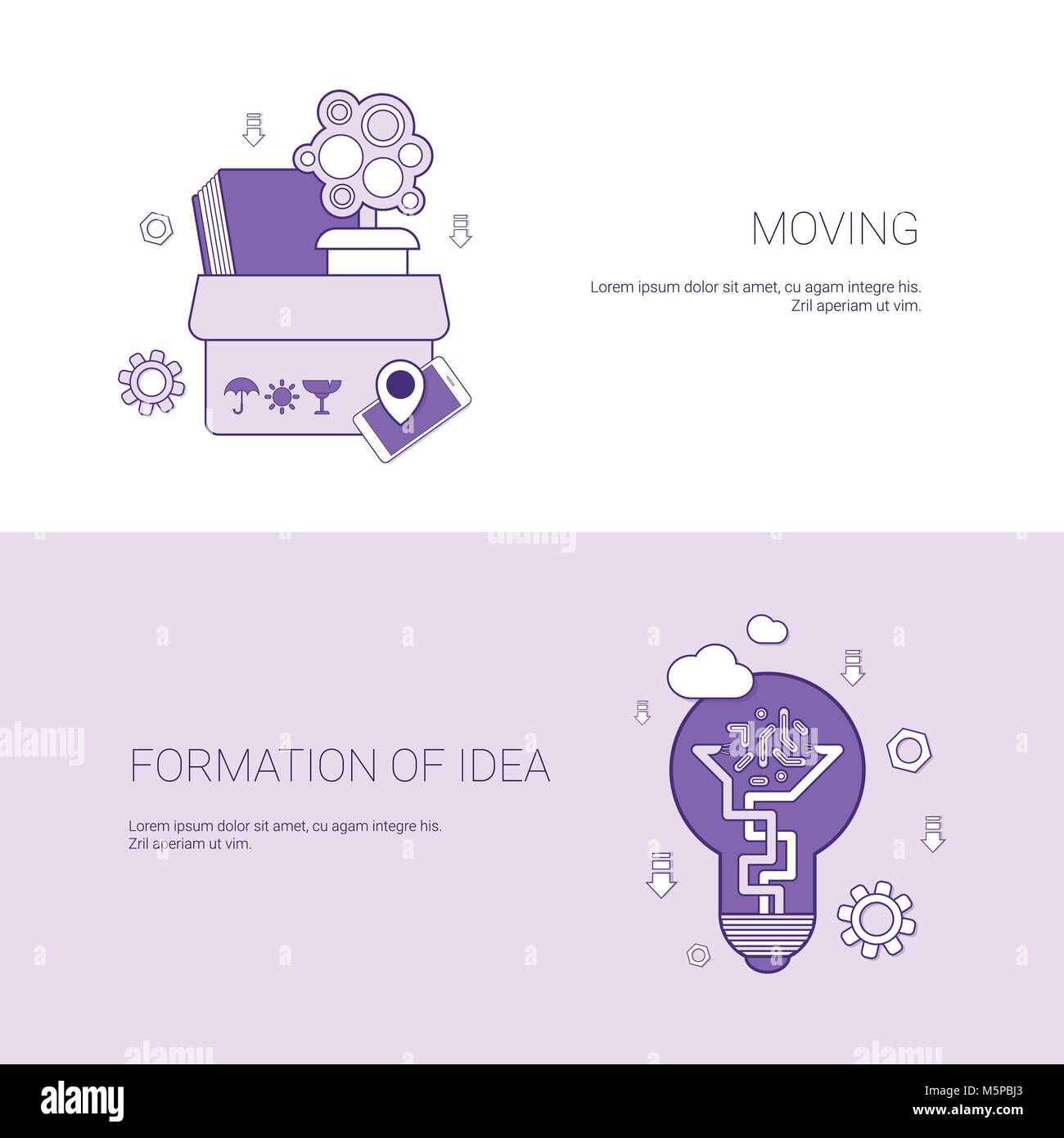 Moving And Formation Of Idea Concept Template Web Banner With Copy ...