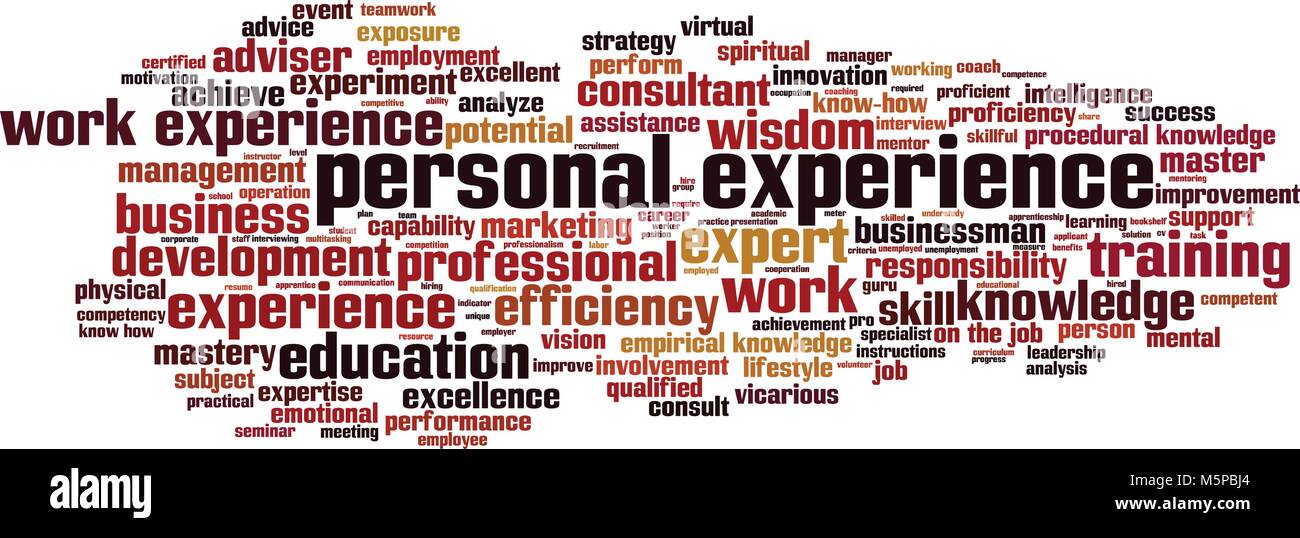 Personal experience word cloud concept. Vector illustration Stock ...
