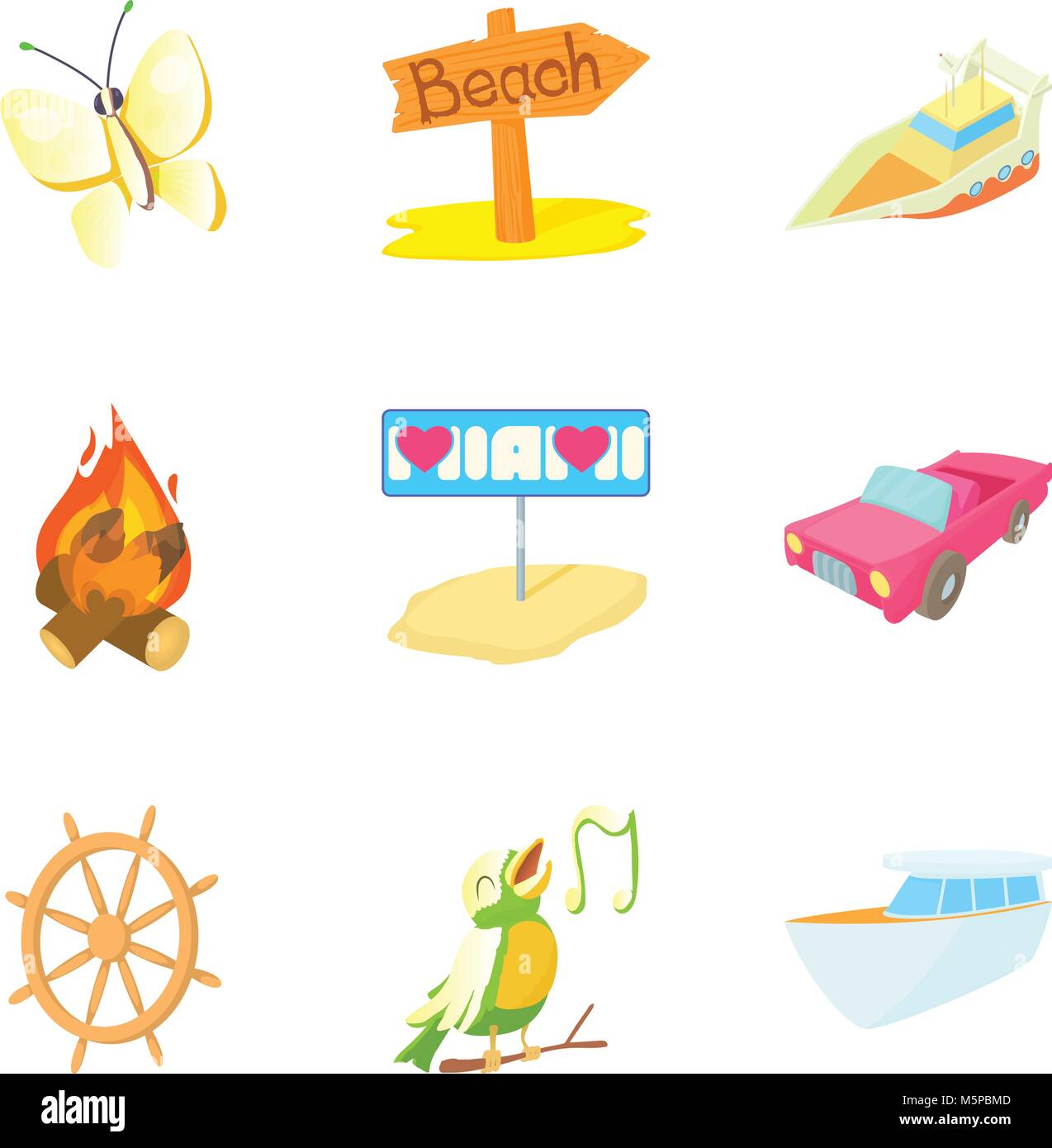 Summer rest icons set, cartoon style Stock Vector Image & Art - Alamy