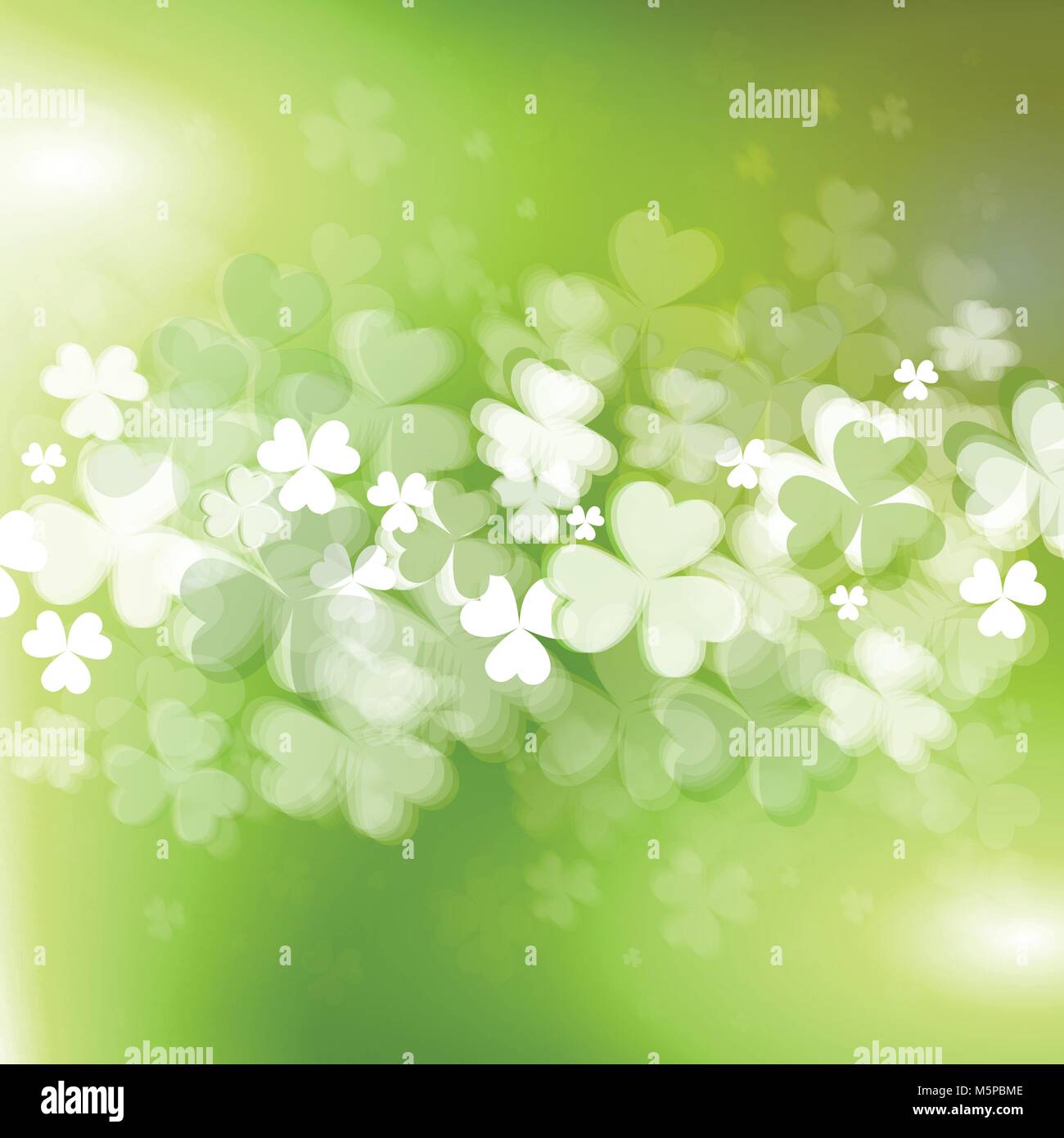 Background For Saint Patircks Day With Shiny Clover Or Shamrock Leaves ...
