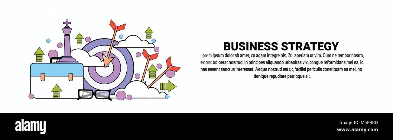Business Strategy Planning Horizontal Banner With Copy Space Stock ...