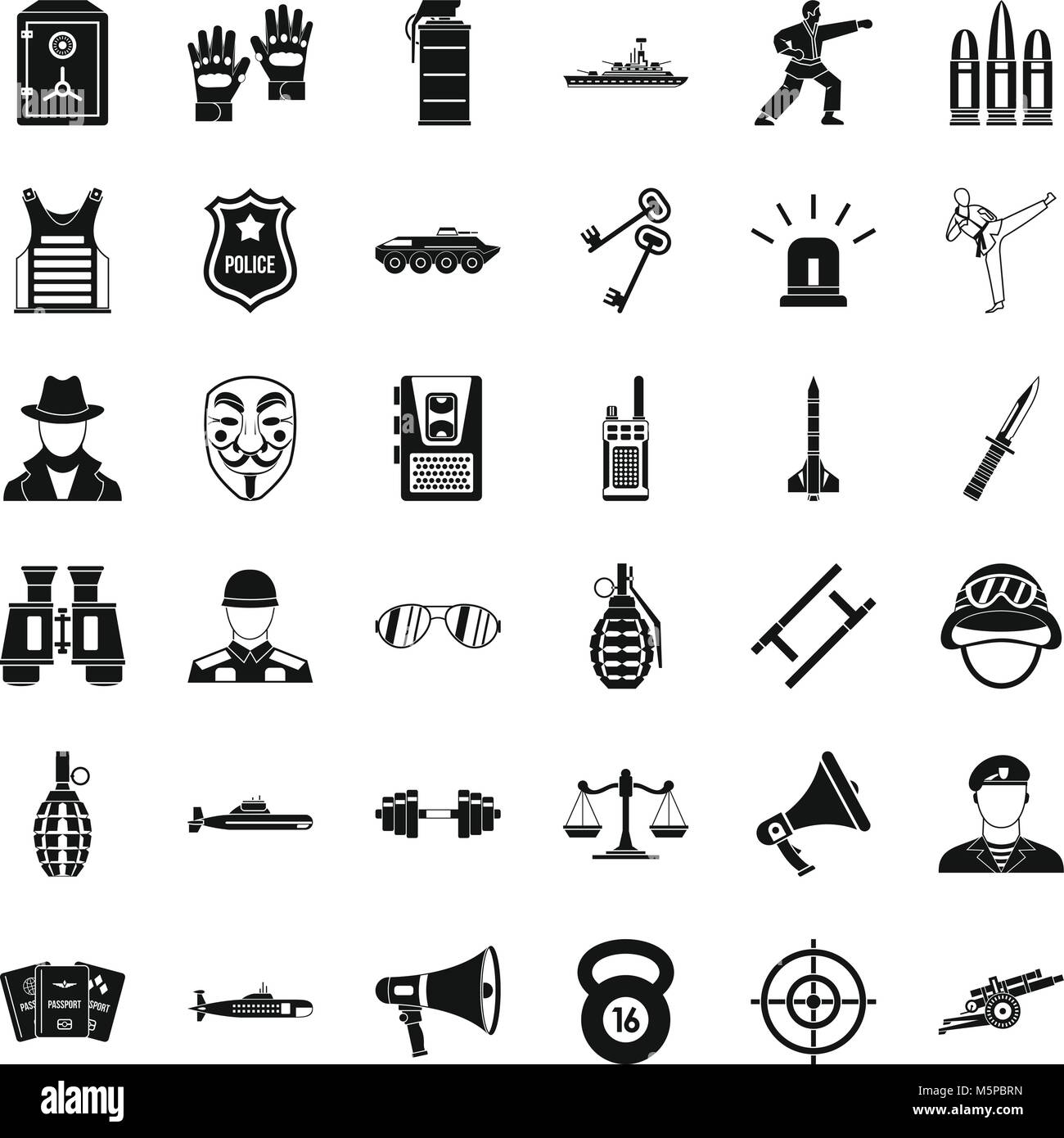 Cop icons set, simple style Stock Vector Image & Art - Alamy