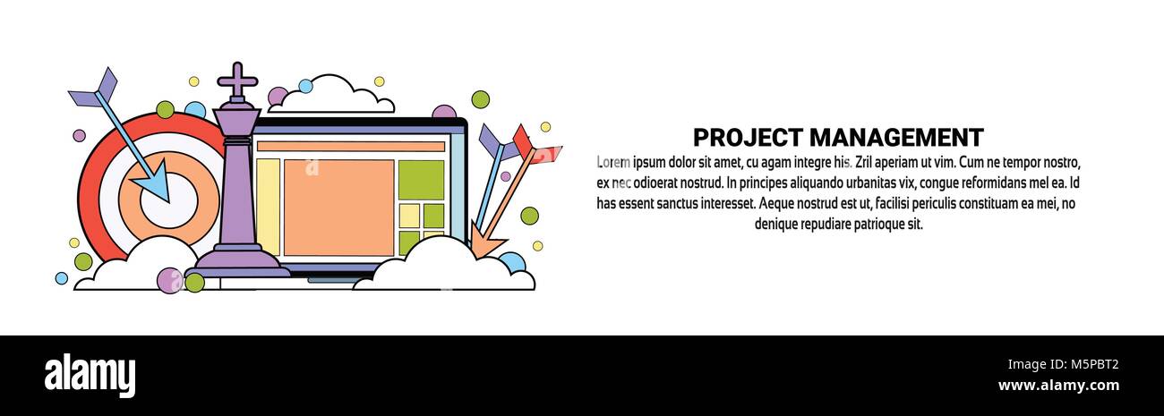 Project Management Business Concept Horizontal Banner With Copy Space ...