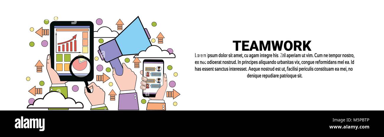 Team Business Teamwork Concept Horizontal Banner With Copy Space Stock ...