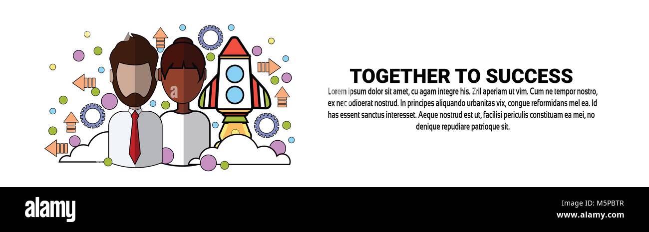 Together To Success Team Business Teamwork Concept Horizontal Banner ...