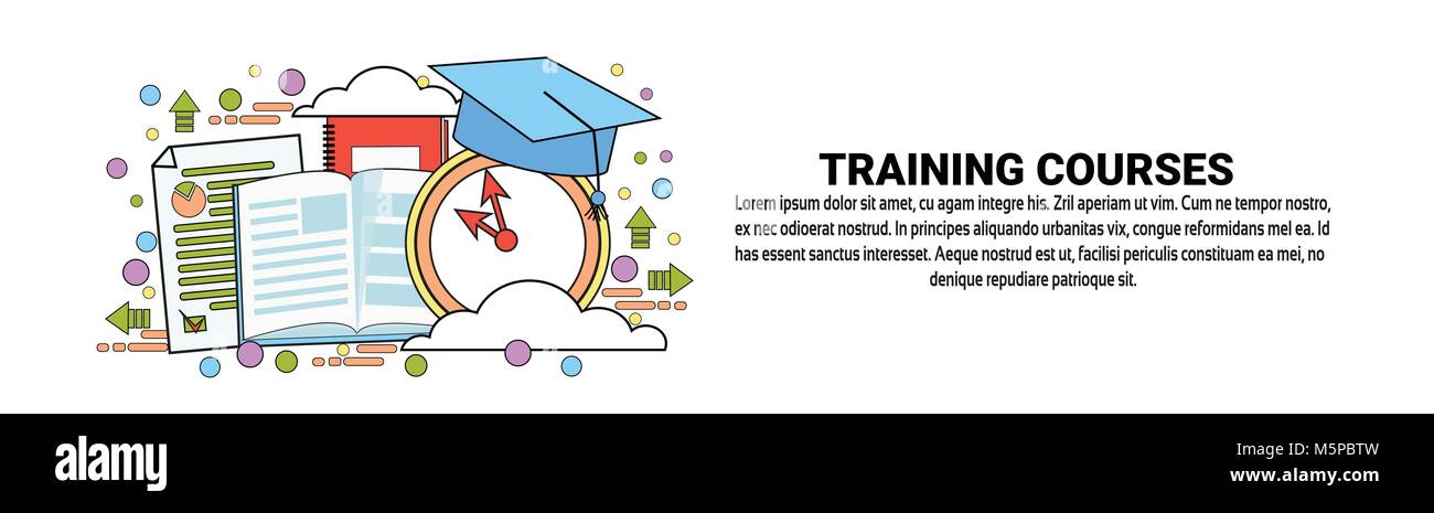 Training Courses Business Education Concept Horizontal Banner With Copy ...