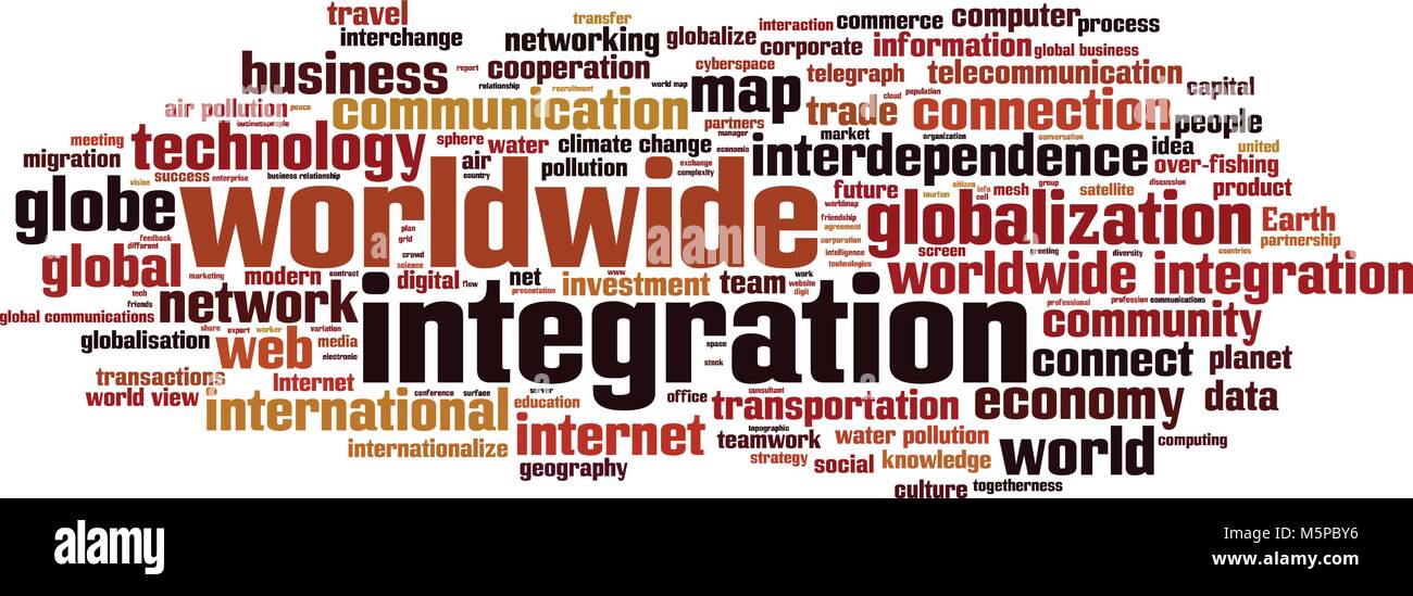 Worldwide integration word cloud concept. Vector illustration Stock ...