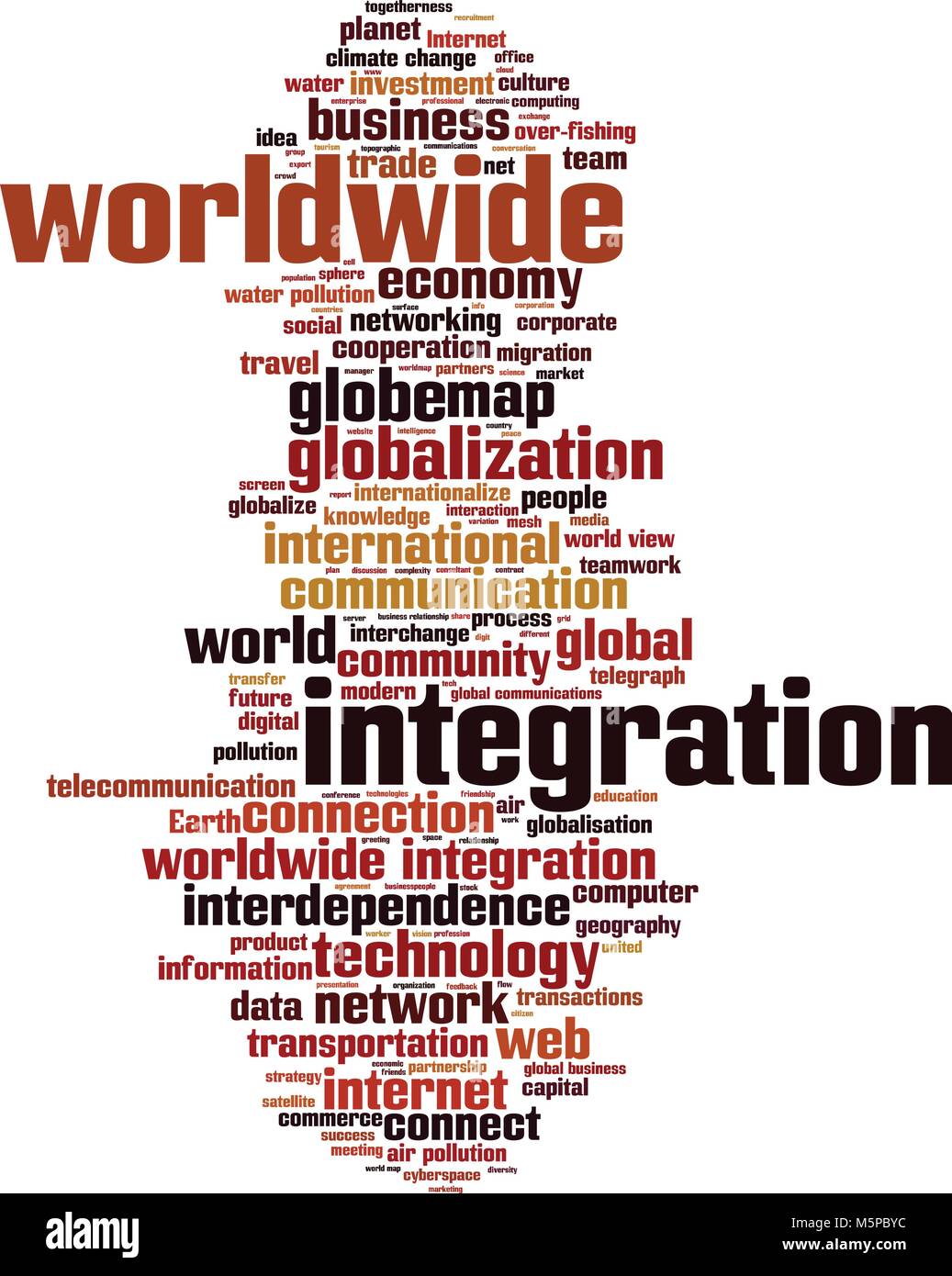 Worldwide integration word cloud concept. Vector illustration Stock ...