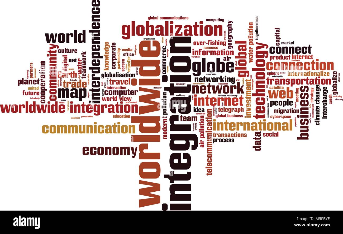 Worldwide integration word cloud concept. Vector illustration Stock ...