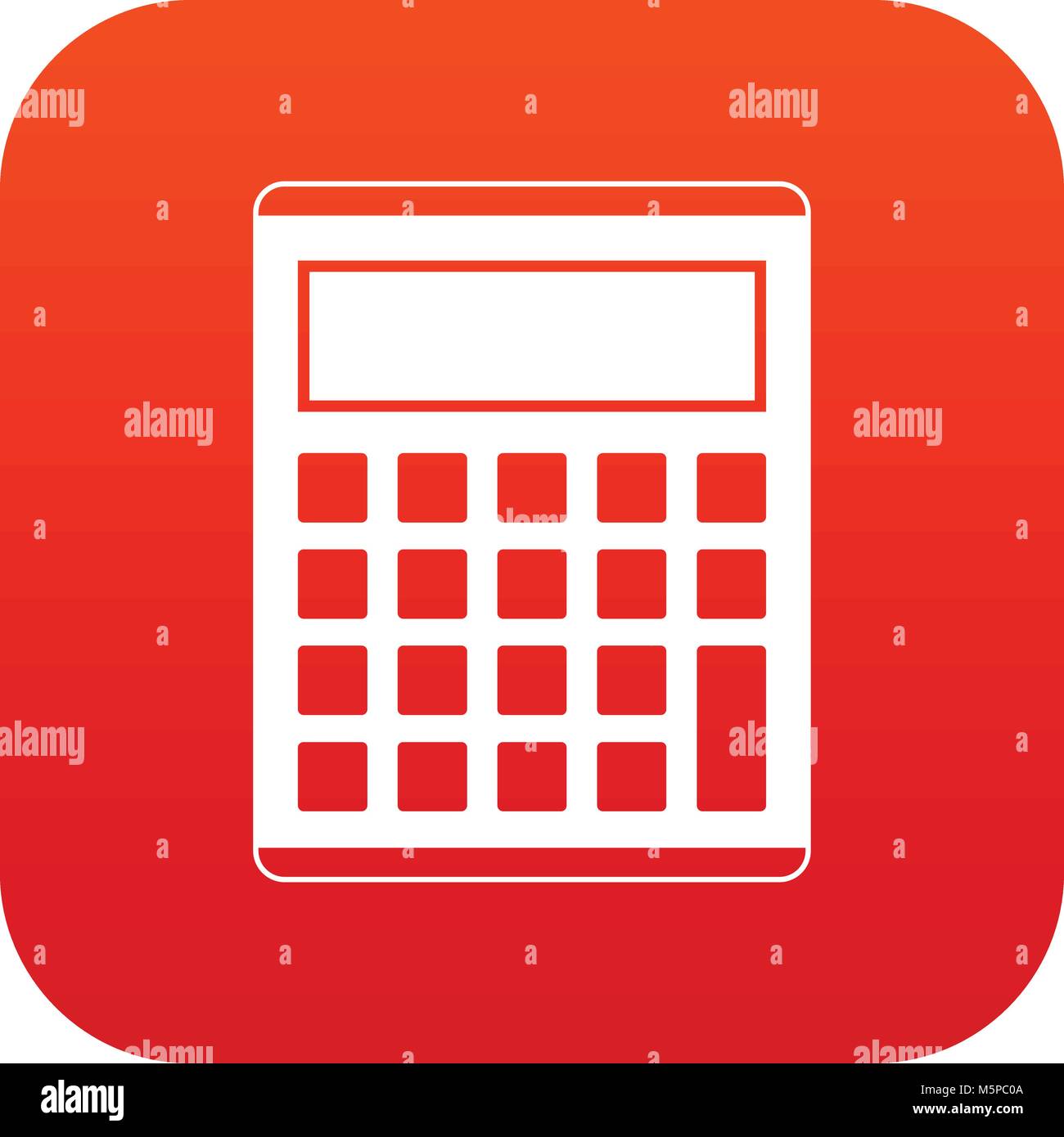 Office, school electronic calculator icon digital red Stock Vector ...