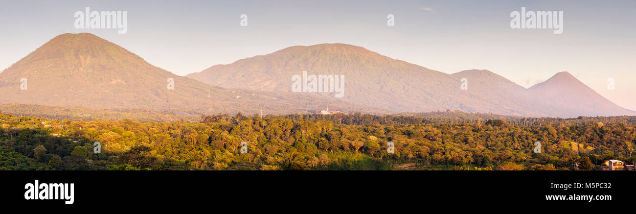 Volcanos of Cerro Verde National Park seen from Juayua. Juayua ...