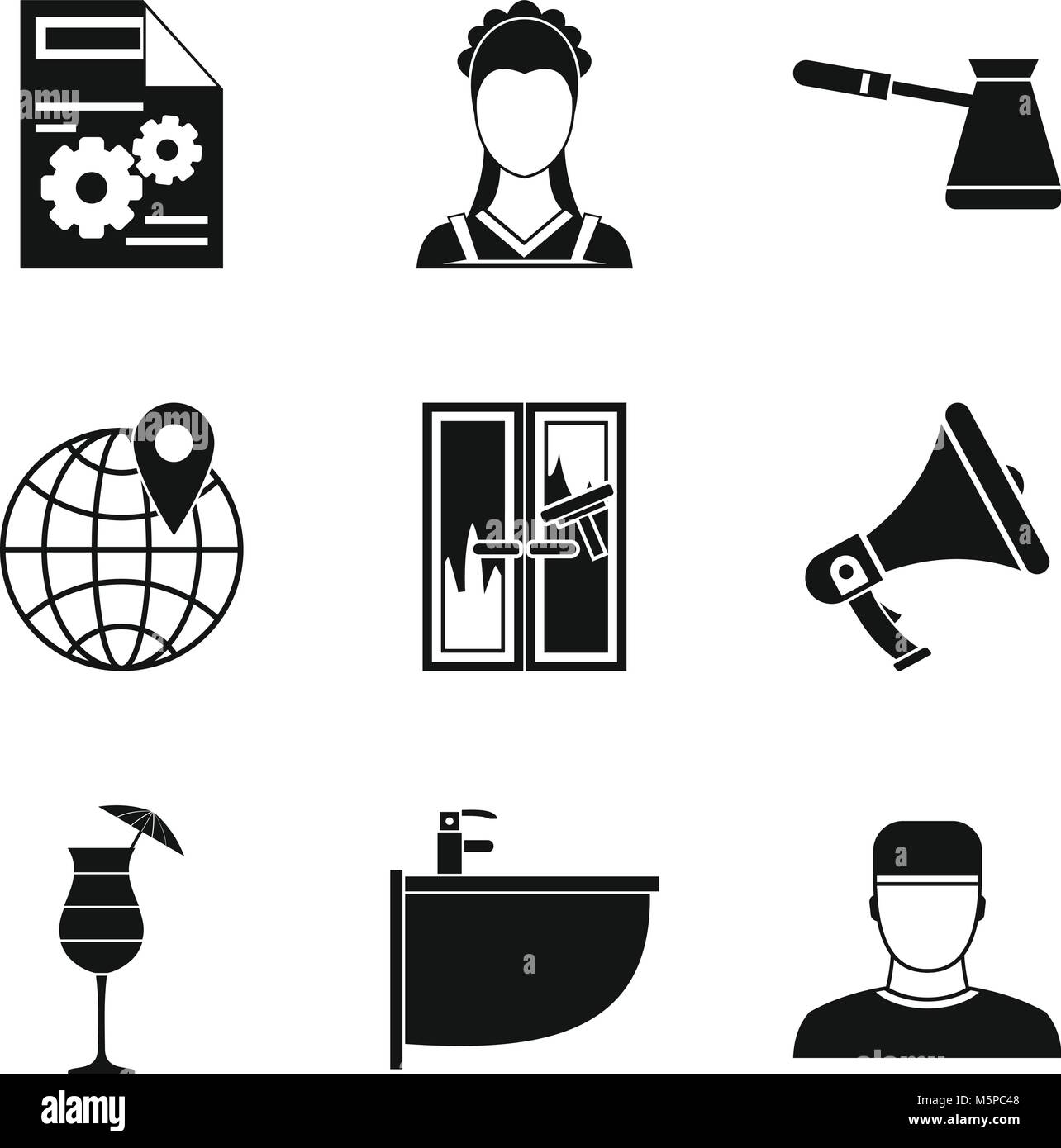 Porter icons set, simple style Stock Vector Image & Art - Alamy