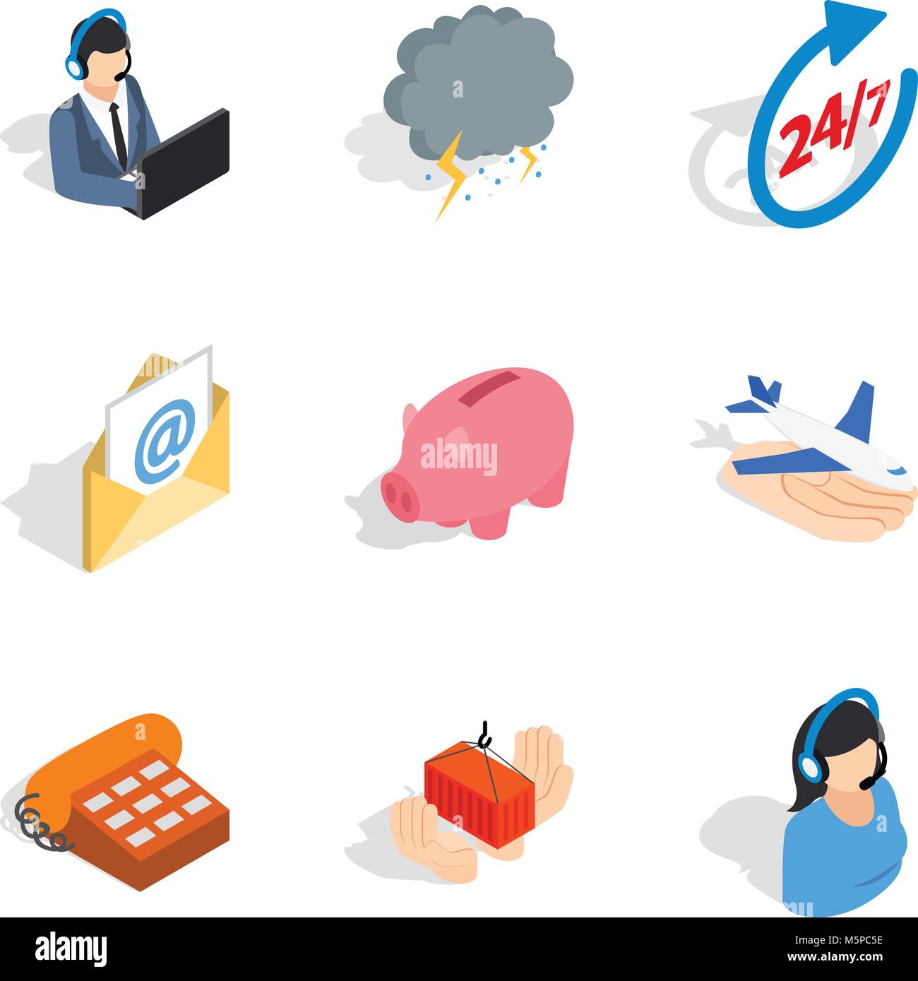 Tech maintenance icons set, isometric style Stock Vector Image & Art ...