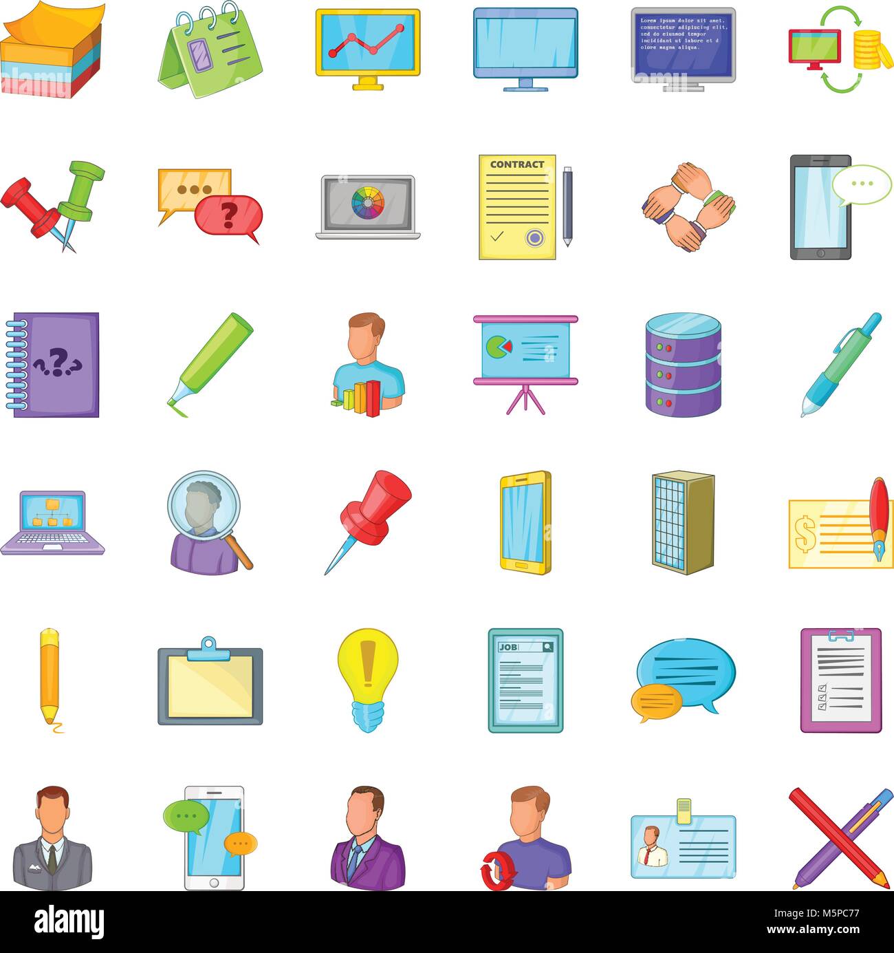Bookkeeping icons set, cartoon style Stock Vector Image & Art - Alamy