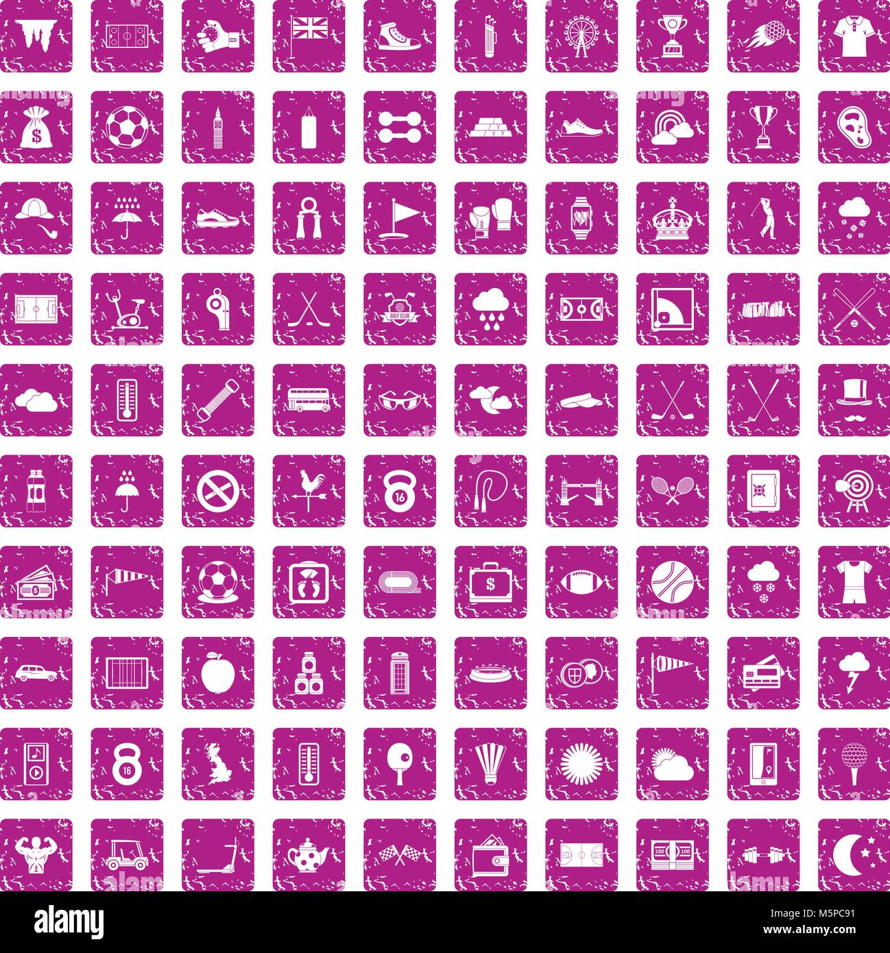 100 golf icons set grunge pink Stock Vector Image & Art - Alamy