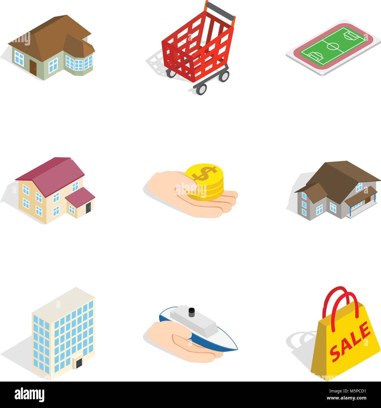 Storage facility icons set, isometric style Stock Vector Image & Art ...