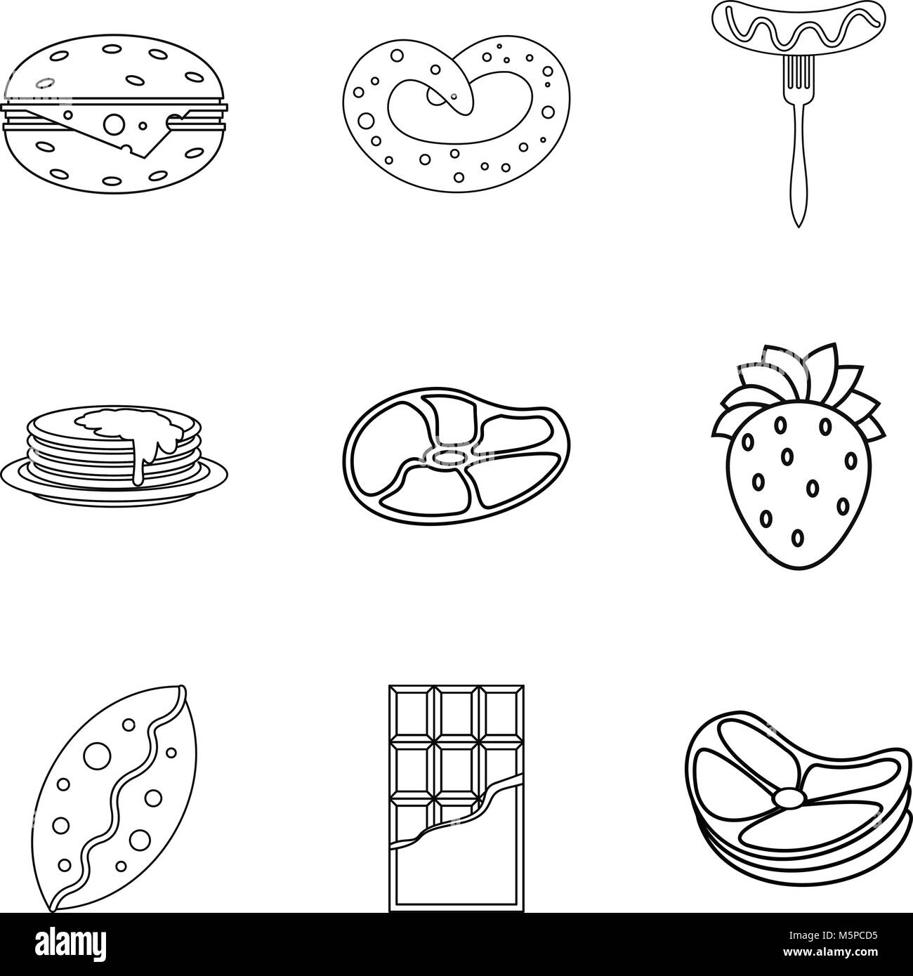 Tasty dinner icons set, outline style Stock Vector Image & Art - Alamy