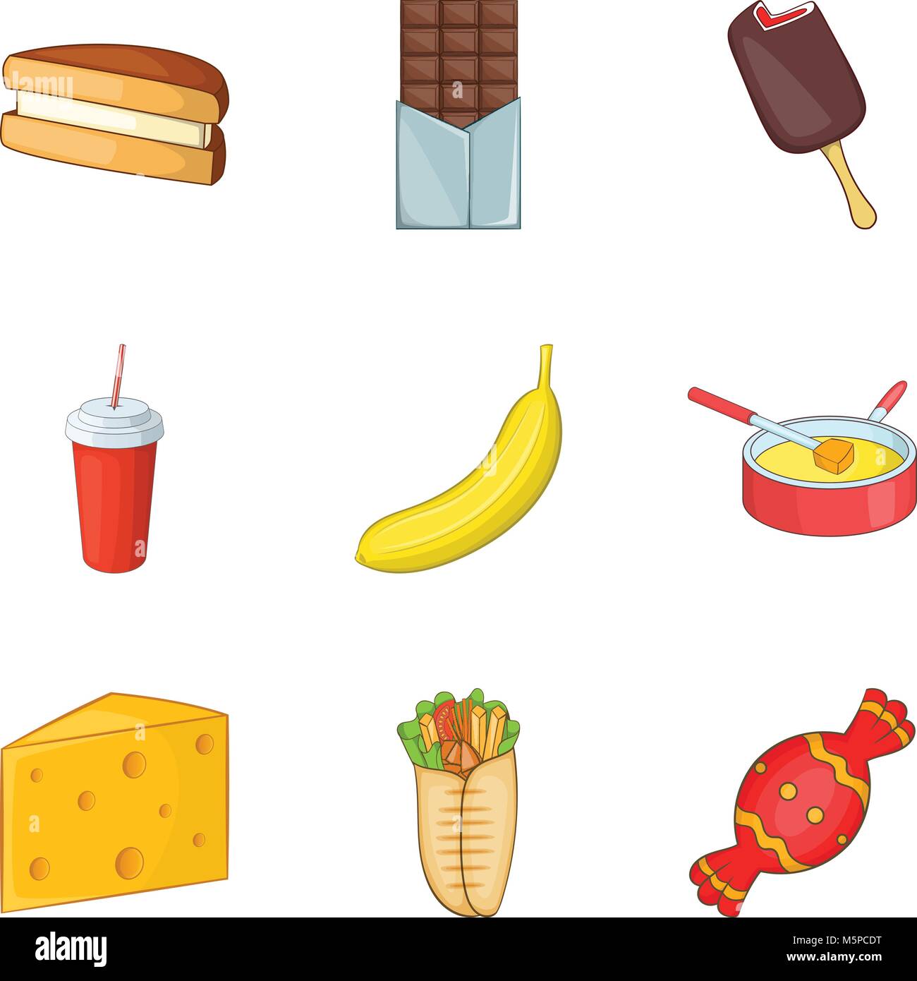 Edible icons set, cartoon style Stock Vector Image & Art - Alamy