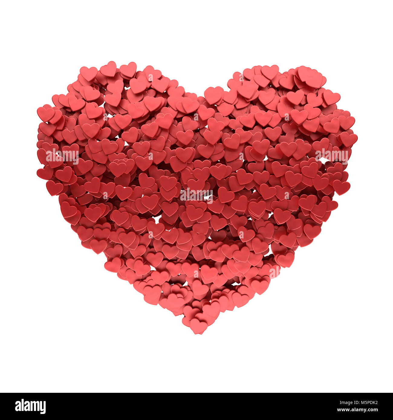 heart of many small hearts isolated on white. 3d rendering Stock Photo ...