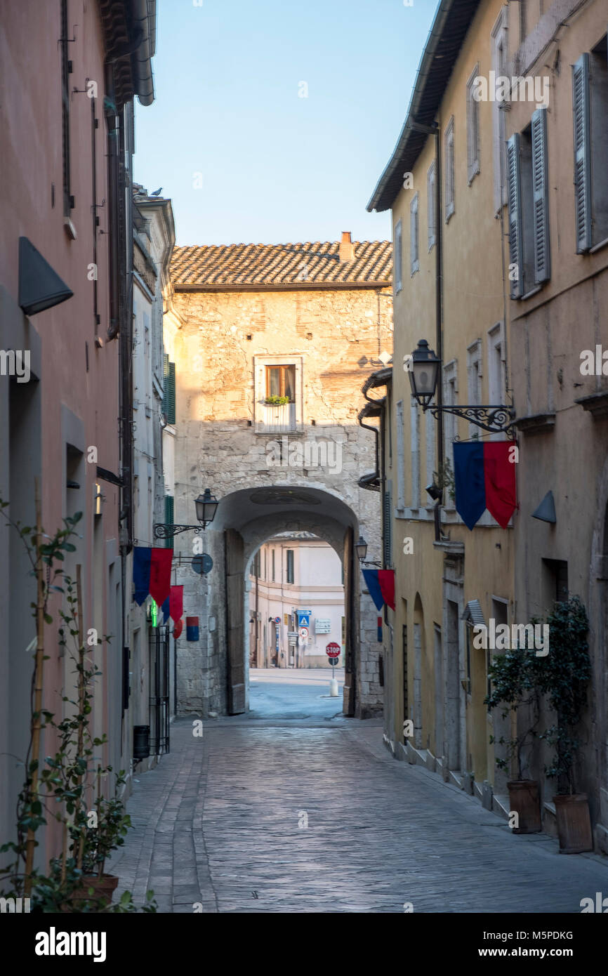 Amelia (Terni, Umbria, Italy): historic buildings in the old town Stock ...