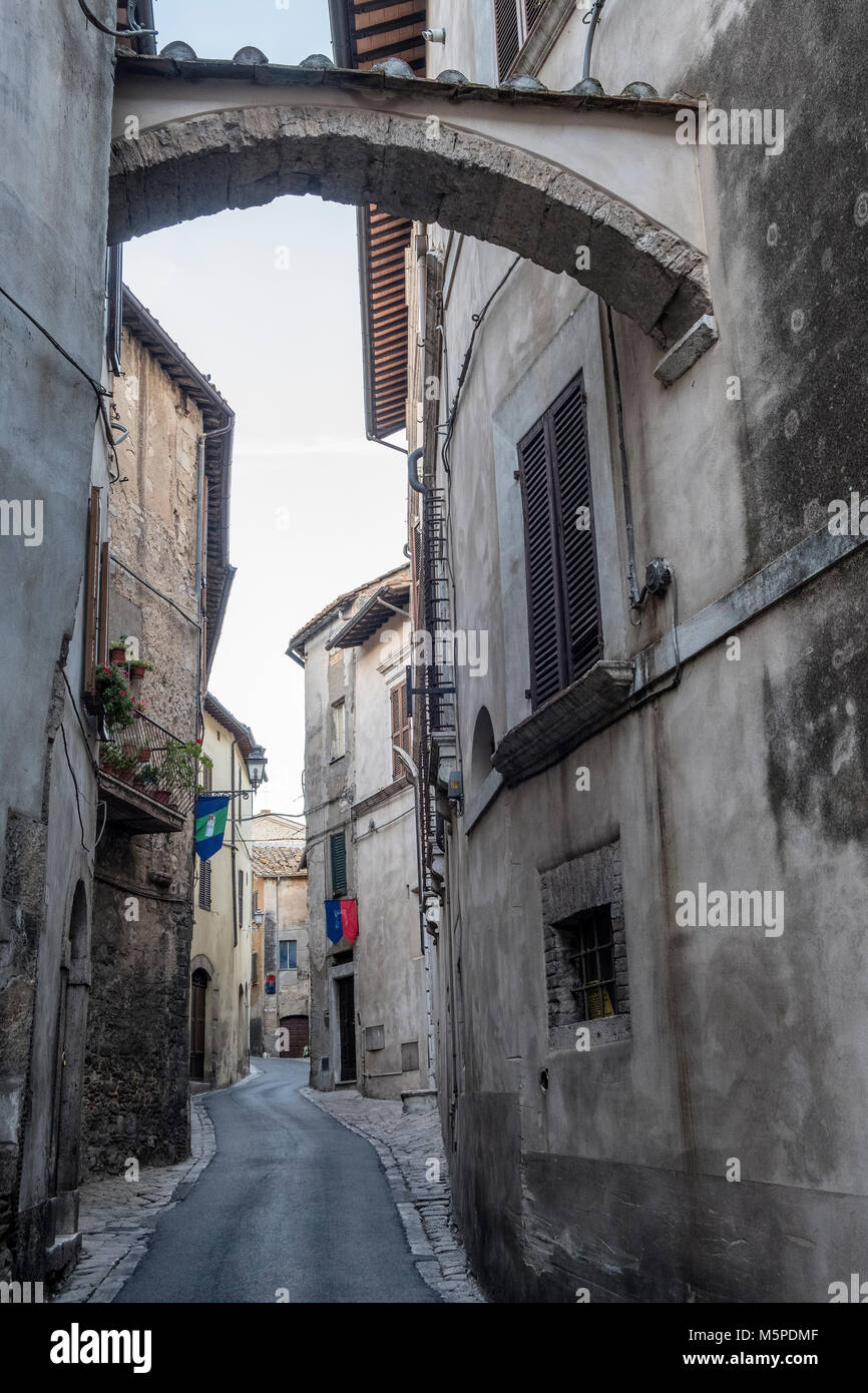 Amelia (Terni, Umbria, Italy): historic buildings in the old town ...