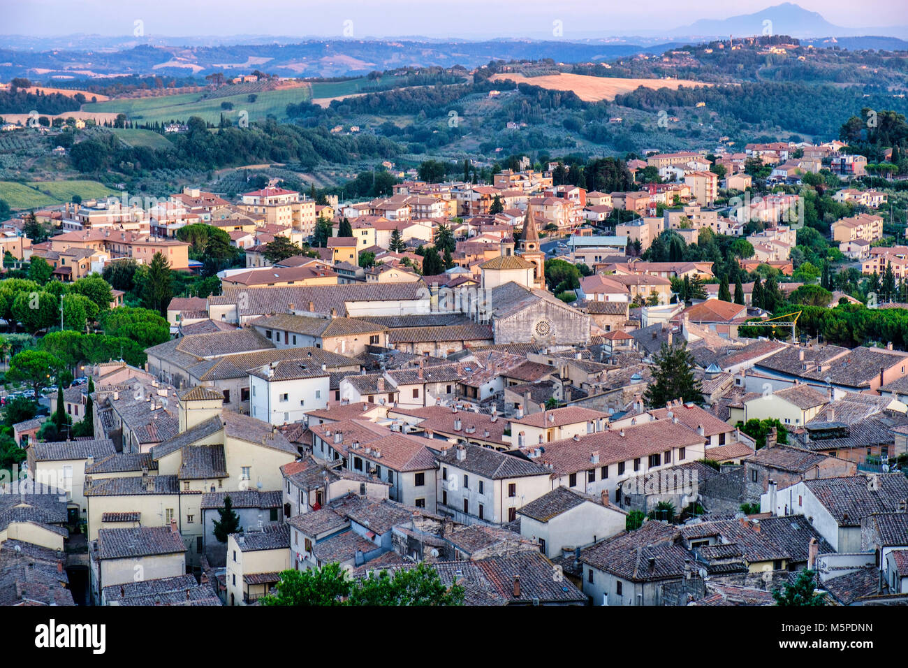 Amelia (Terni, Umbria, Italy): panoramic view from the top at evening ...