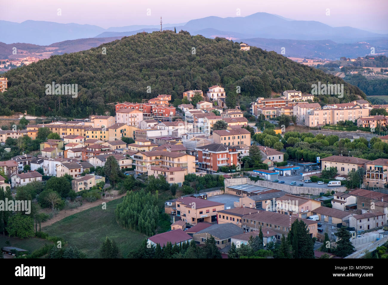Amelia (Terni, Umbria, Italy): panoramic view from the top at evening ...