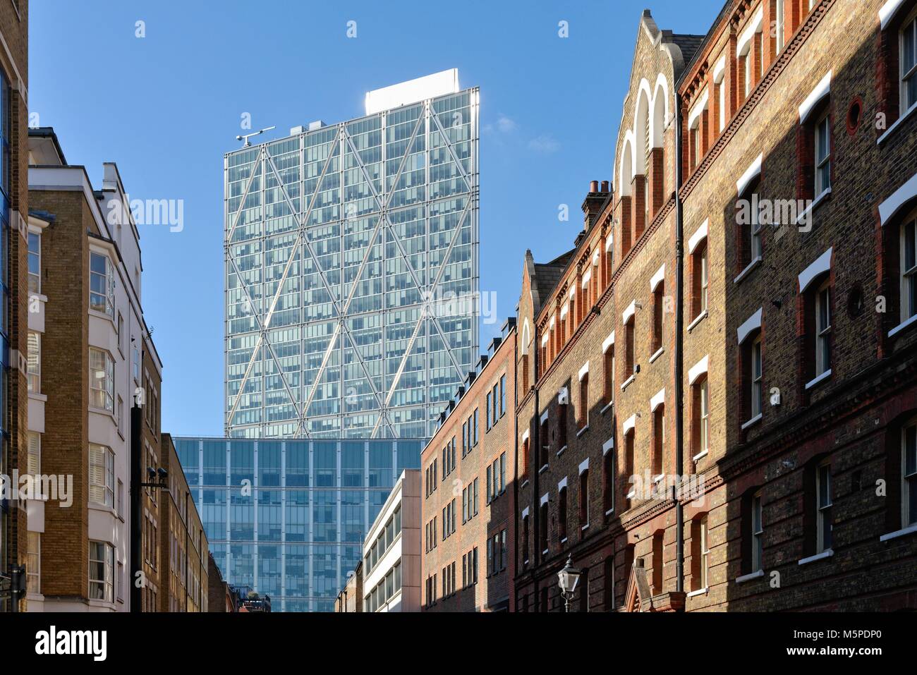 Broadgate Tower viewed from Folgate Street, City of London England UK ...