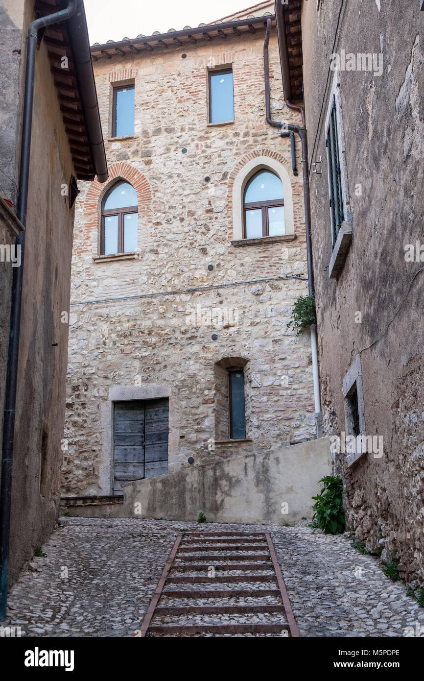 Amelia (Terni, Umbria, Italy): historic buildings in the old town ...