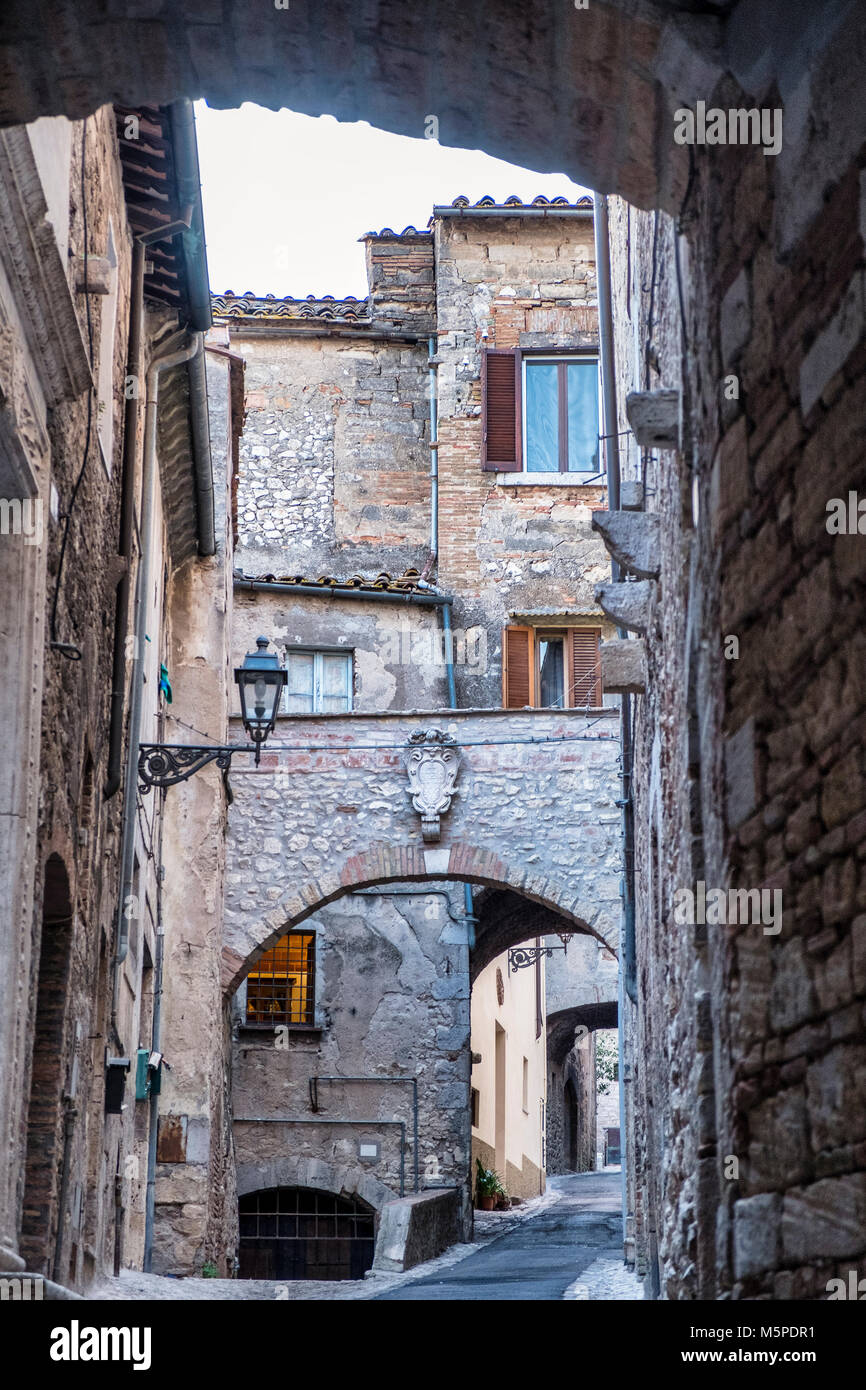 Amelia (Terni, Umbria, Italy): historic buildings in the old town ...