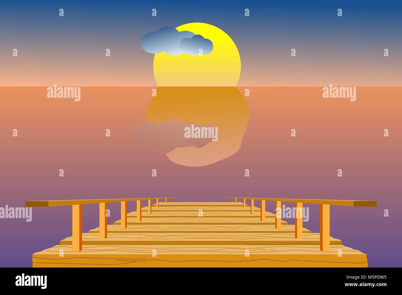 Dawn and horizon bay Stock Vector Images - Alamy