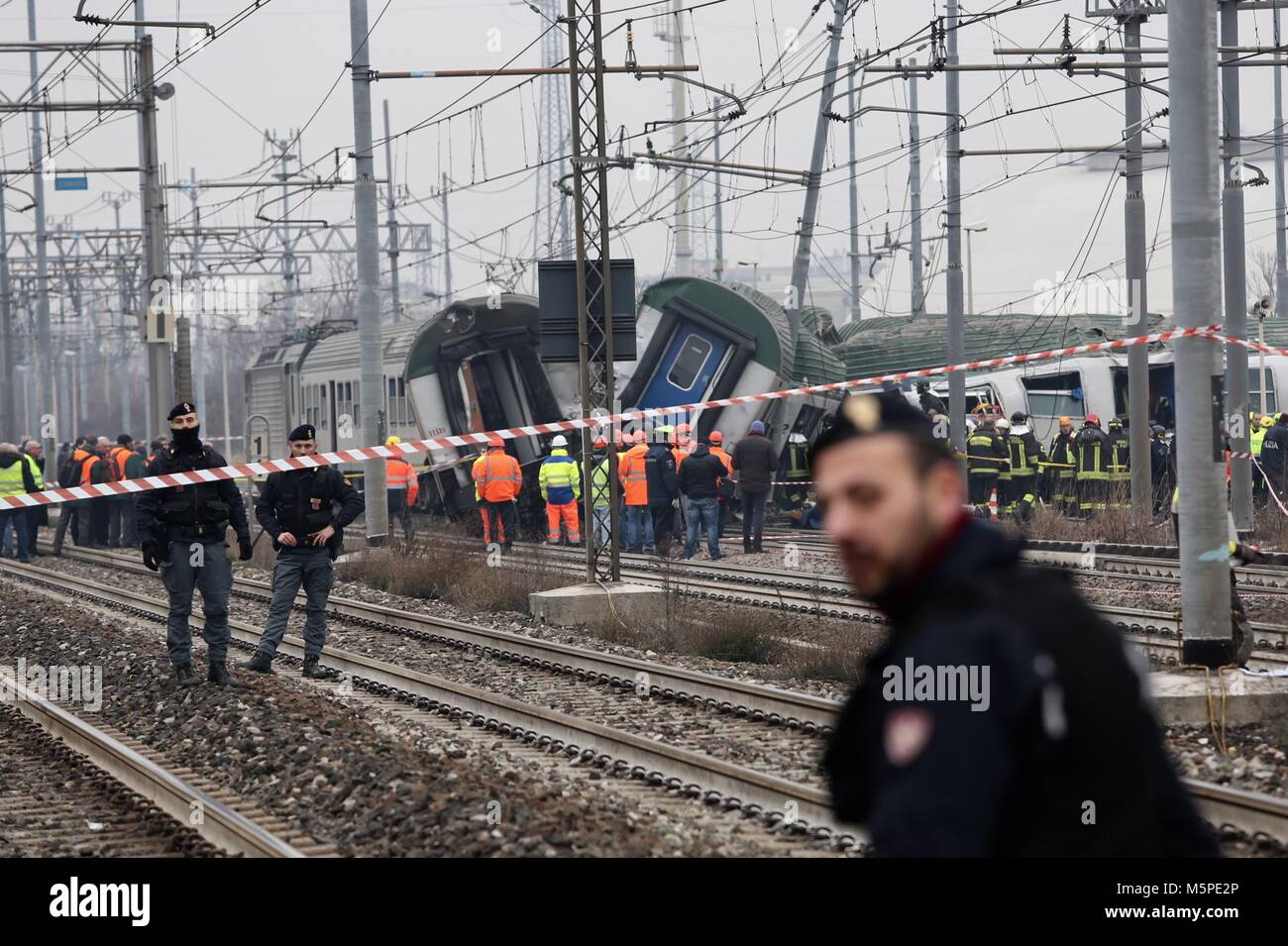 A packed commuter train derailed between Segrate and Pioltello near ...
