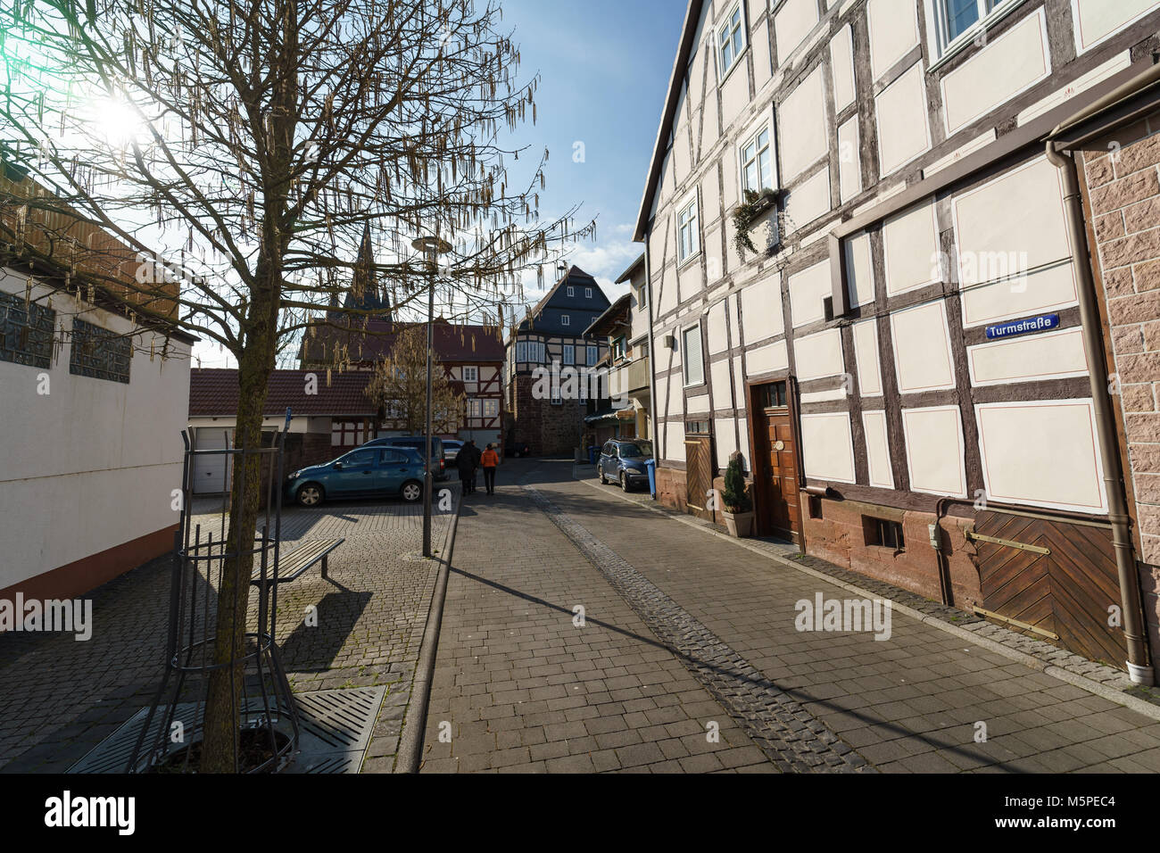 NEUSTADT (HESSE), GERMANY - FEBRUARY 18, 2018: Typical architecture and ...