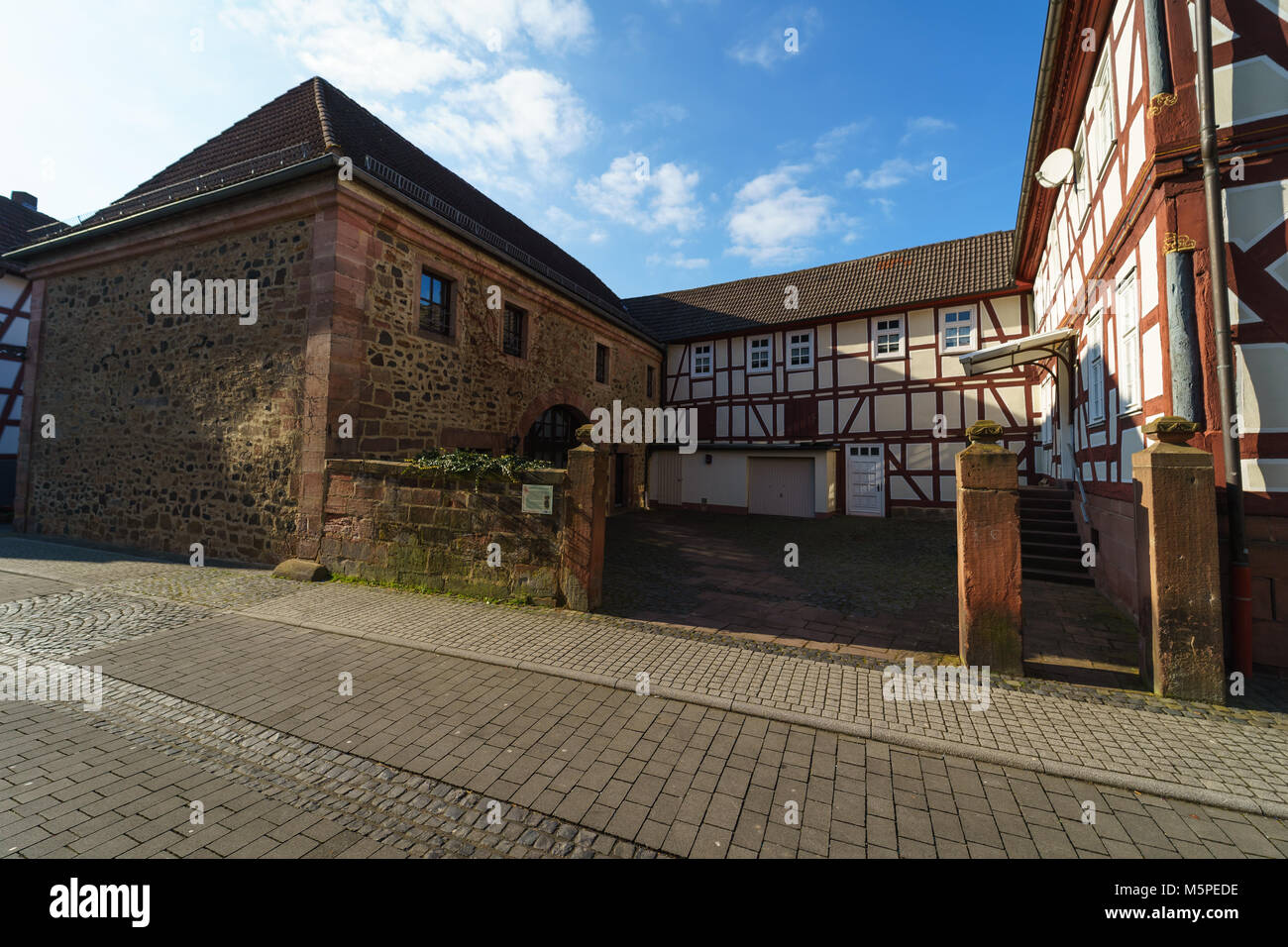 NEUSTADT (HESSE), GERMANY - FEBRUARY 18, 2018: Typical architecture and ...