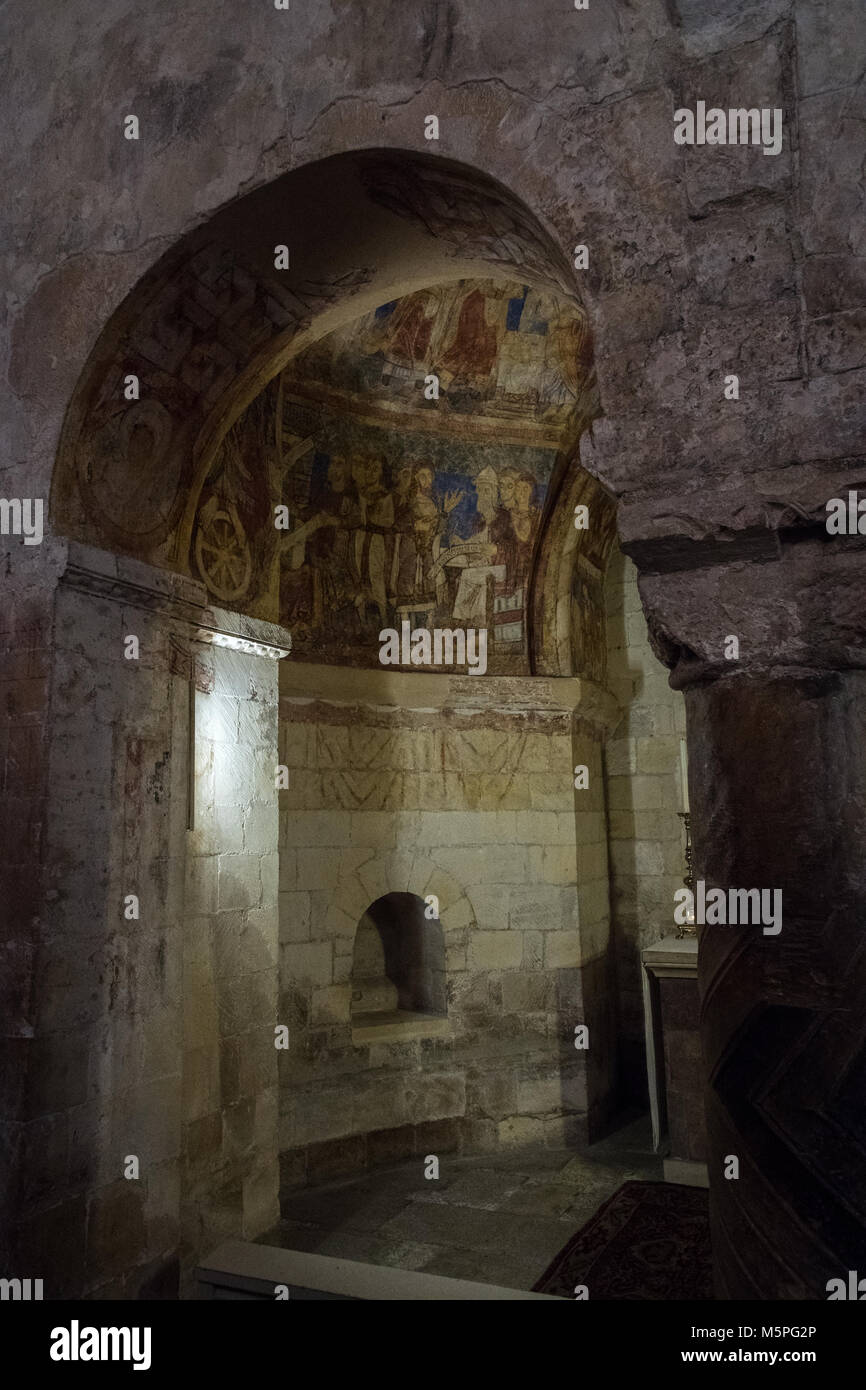 The Crypt and Gabriel Chapel paintings in Canterbury Cathedral, UK - shrine of Thomas Beckett ...