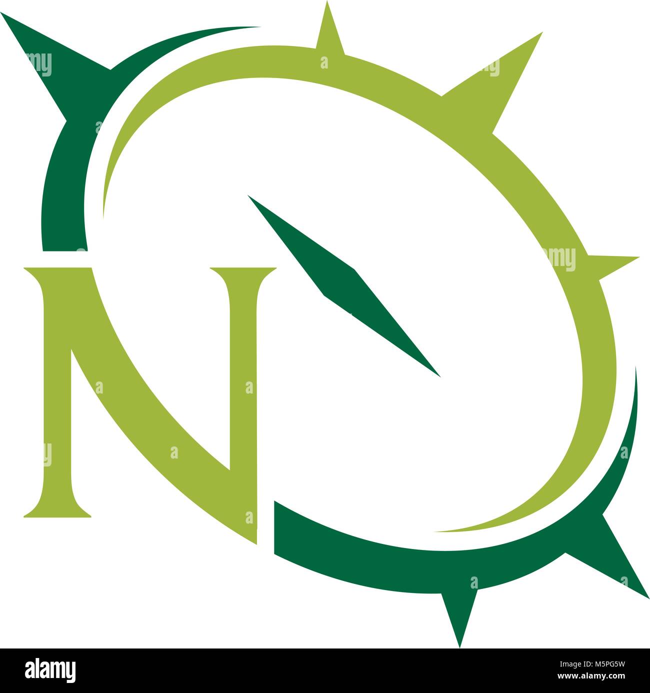 Letter N Compass Emblem Stock Vector Image & Art - Alamy