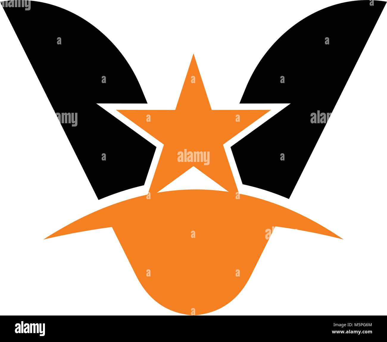 Letter V with Star Stock Vector Image & Art - Alamy