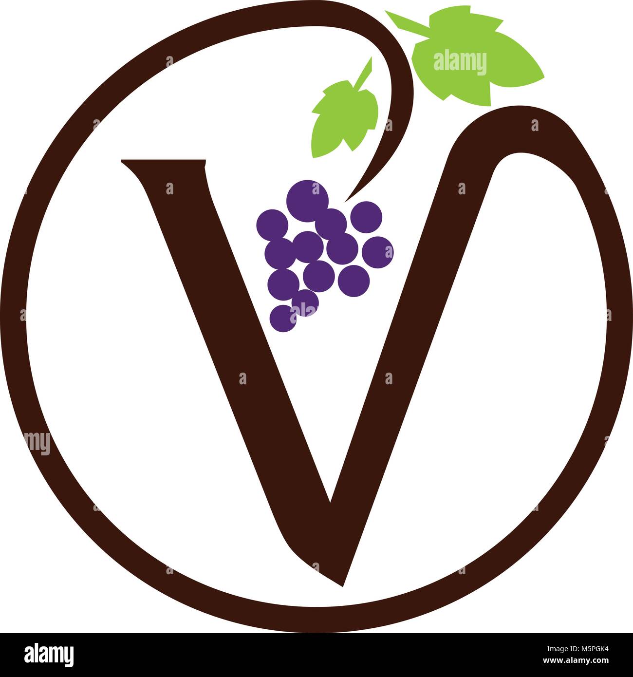 Letter V Grape Modern Stock Vector Image & Art - Alamy