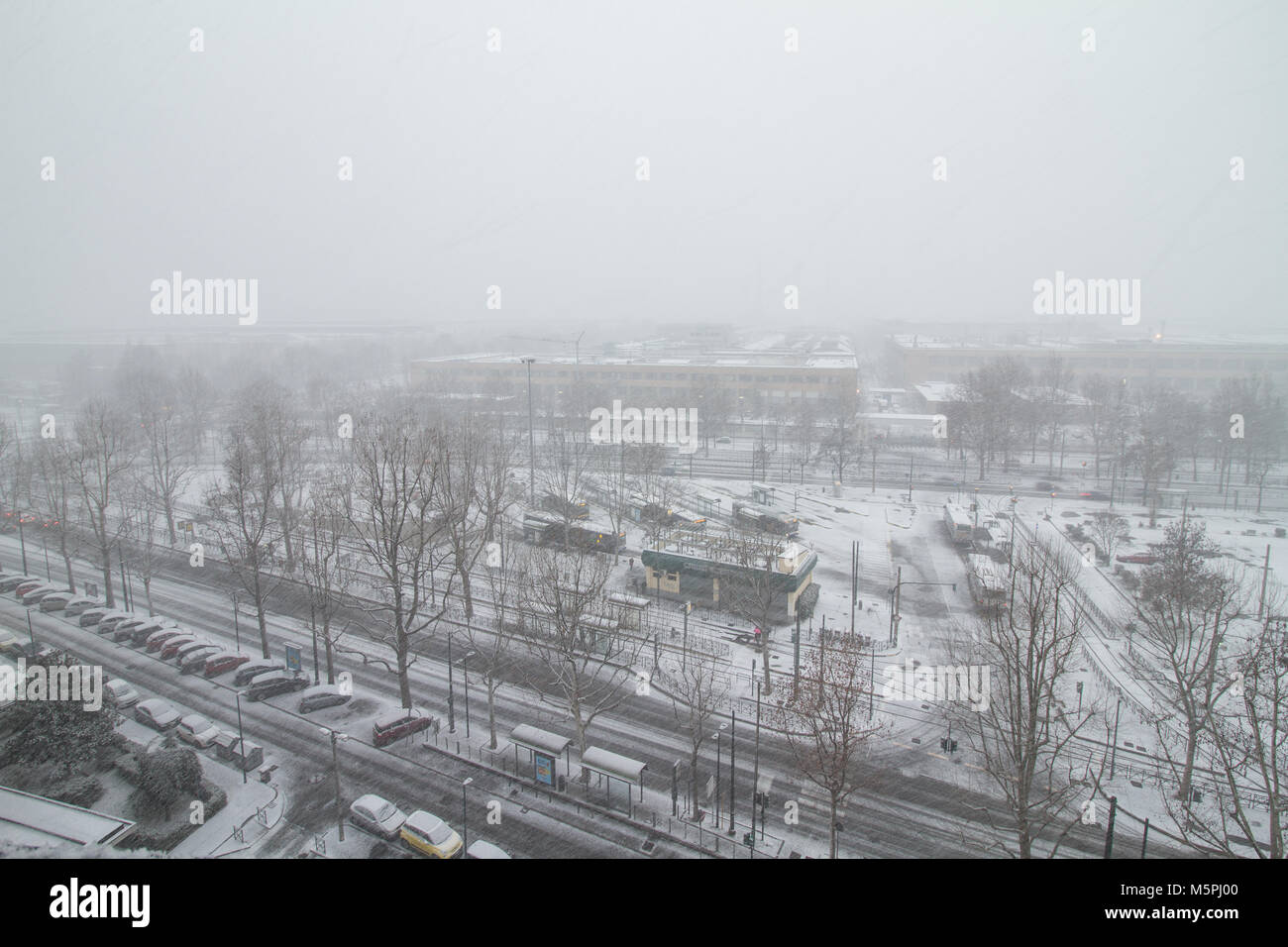 Snow storm called Buran in Italy Stock Photo - Alamy