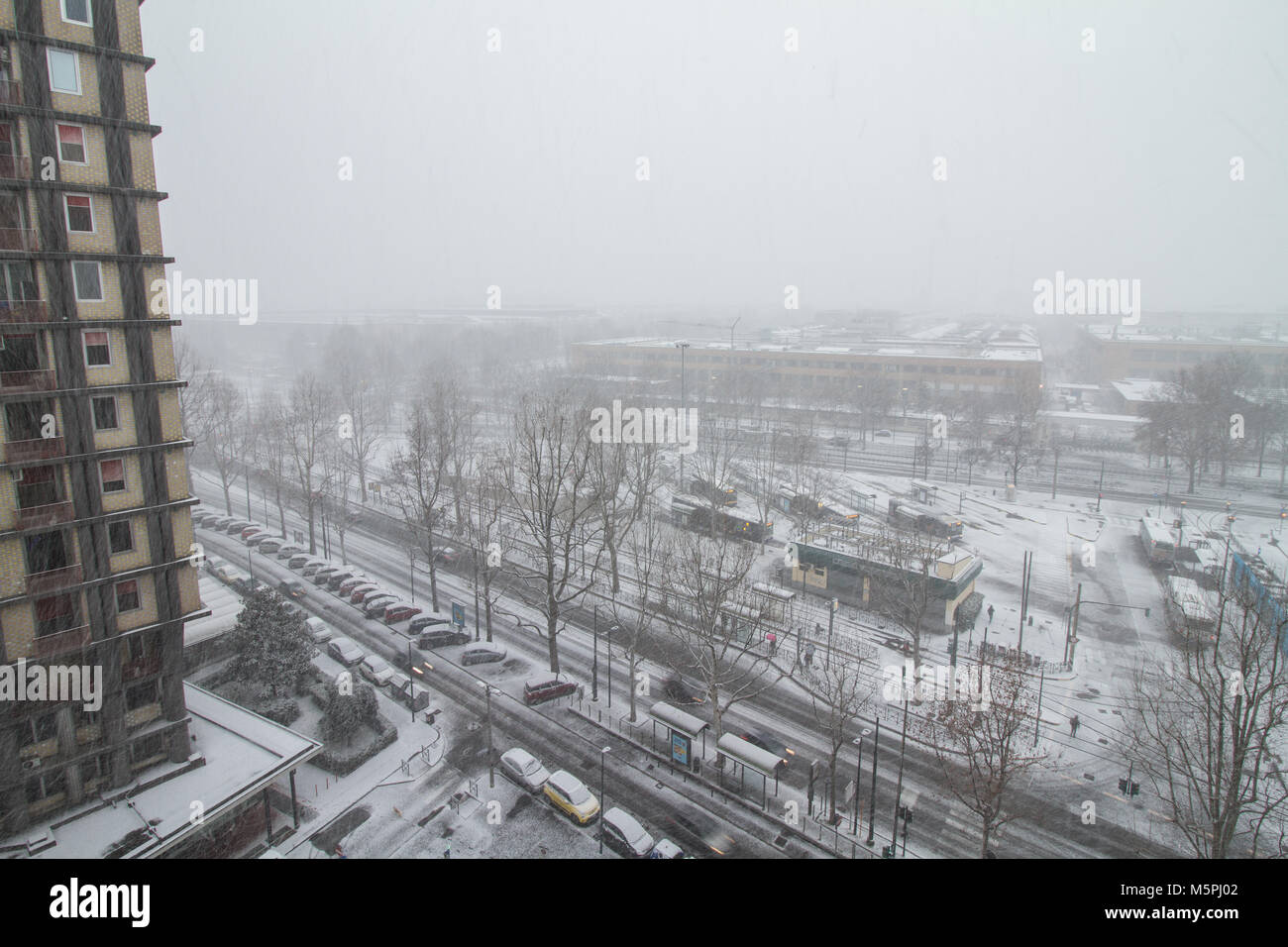 Snow storm called Buran in Italy Stock Photo - Alamy