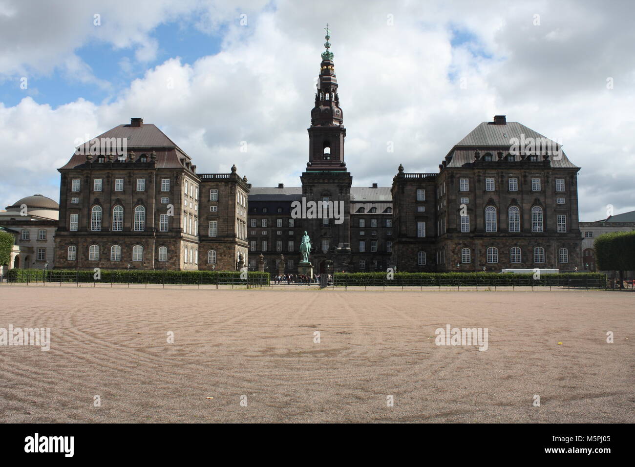 Danish Parliament Building Christiansborg Palace front view with live ...