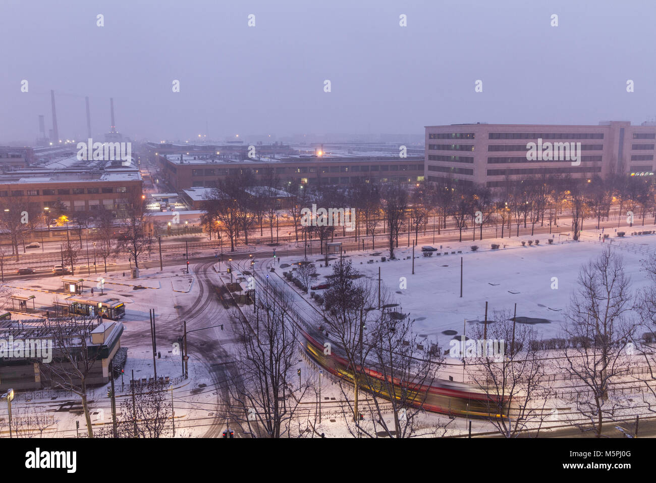 Snow storm called Buran in Italy Stock Photo - Alamy