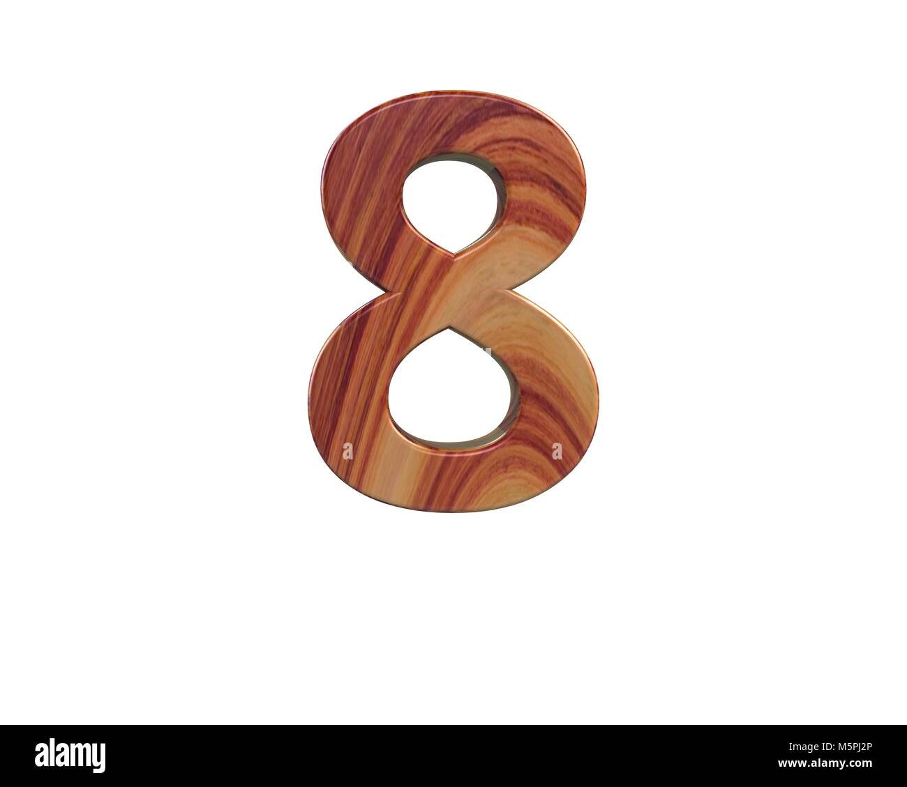 3D rendering Font satin finished rosewood endgrain number 8 Stock Photo ...