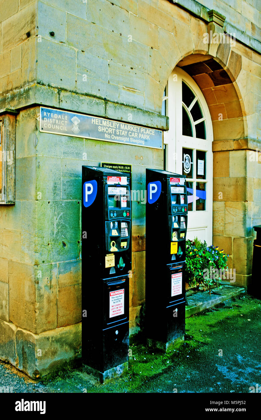 Parking Meters Market Square Helmsley, North Yorkshire Stock Photo - Alamy
