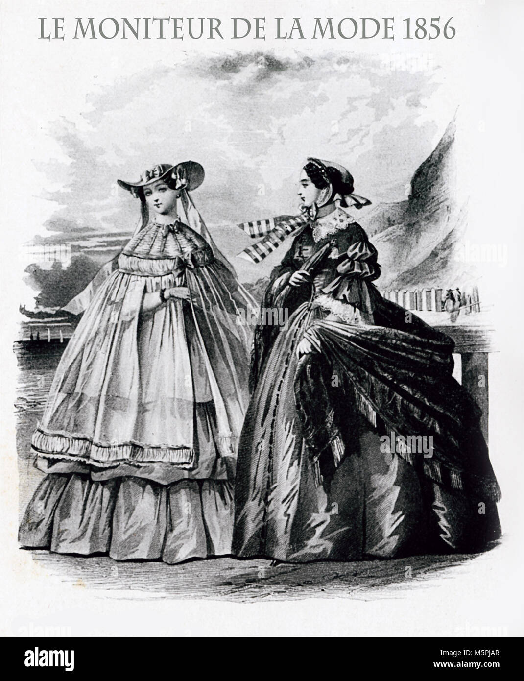 1856 vintage fashion, French magazine Le Moniteur de la Mode presents ...
