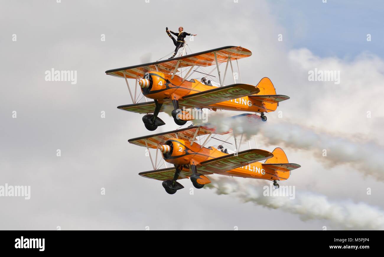 Breitling biplane flying airshow hi-res stock photography and images ...